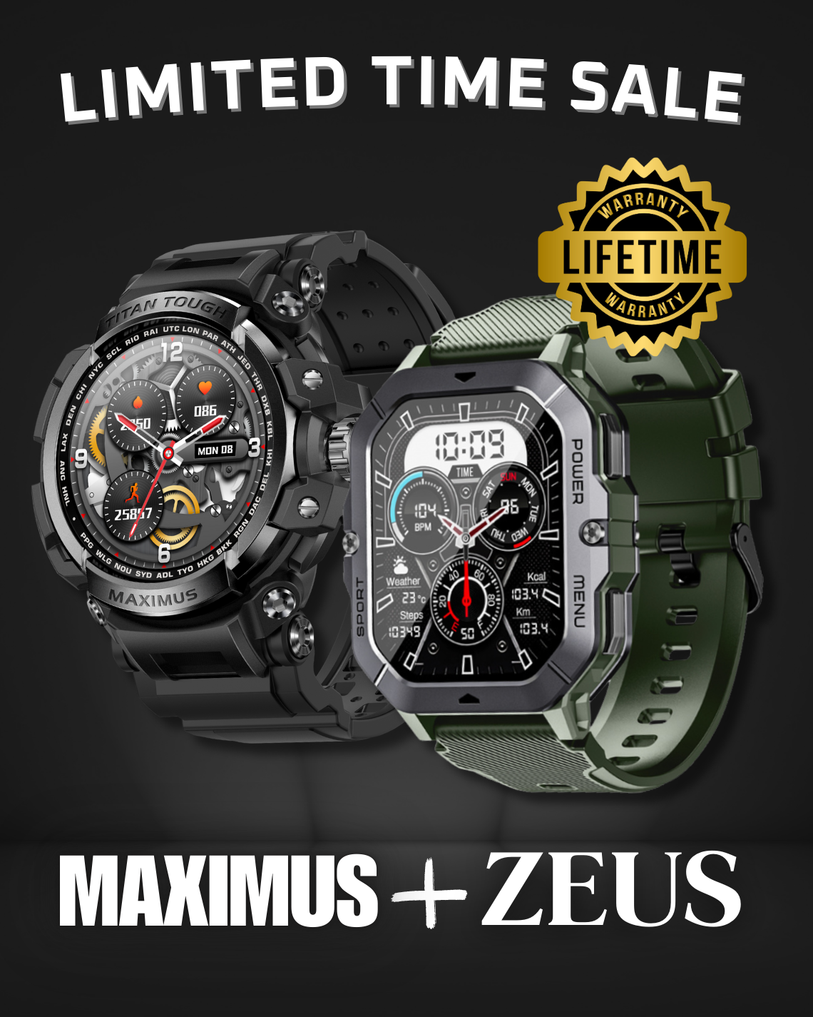 Maximus & Zeus Smartwatch Bundle (Limited Time Sale) – Titan Tough
